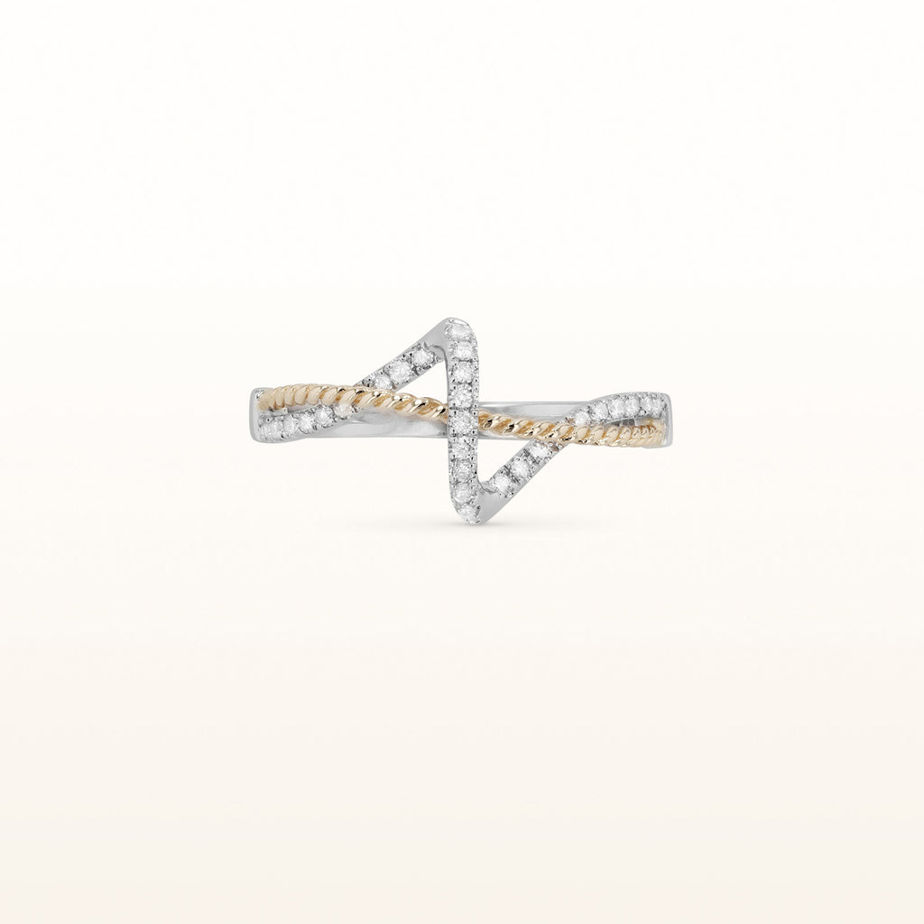 Diamond Two-Tone Wave Ring in 14kt Gold – LeoDaniels