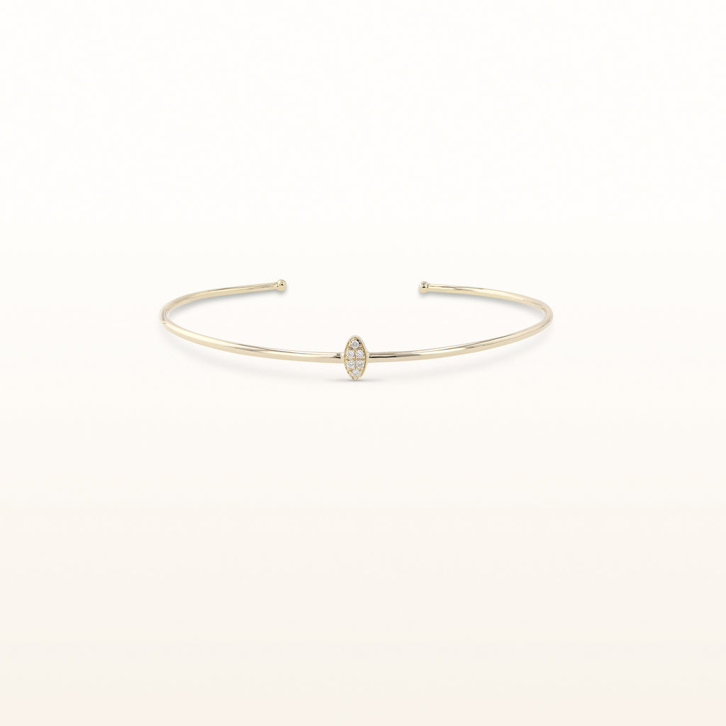 Round Diamond Marquise Shaped Cluster Cuff Bracelet – LeoDaniels